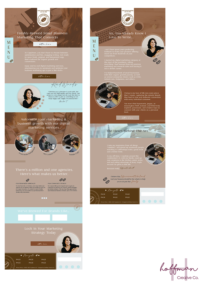 Website Highlight: CopyBean | Hoffman Creative Co.